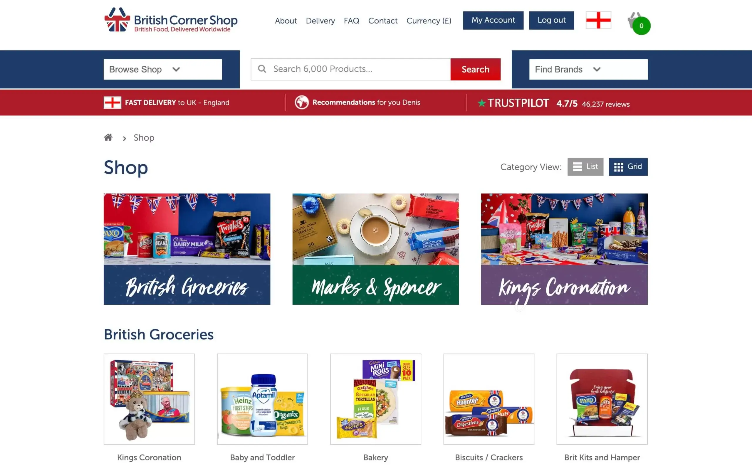 Get a British Corner Shop Discount Code with a friend invitation