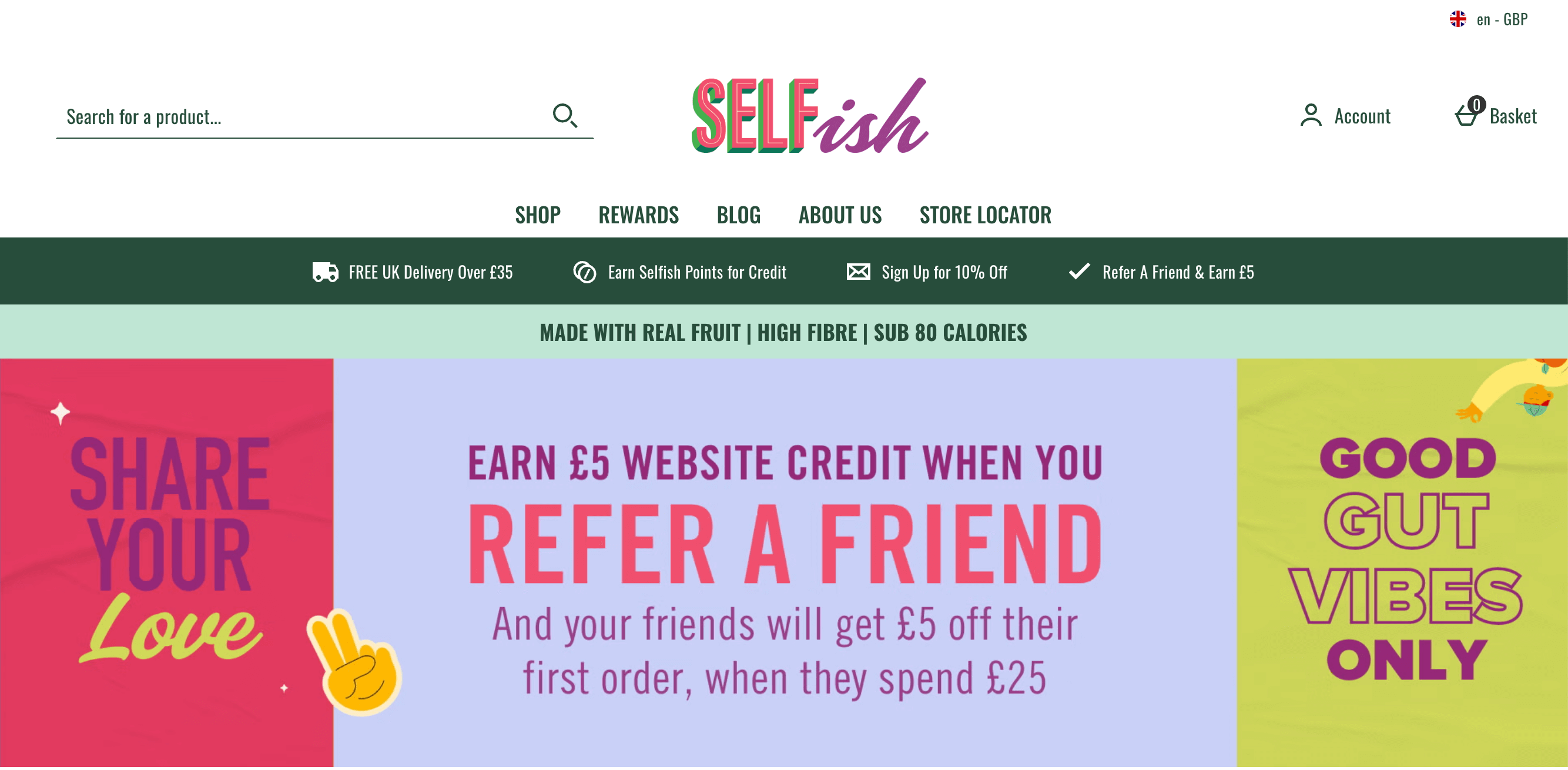Selfish drinks promo code £5 off your first order over £25 [referral code]