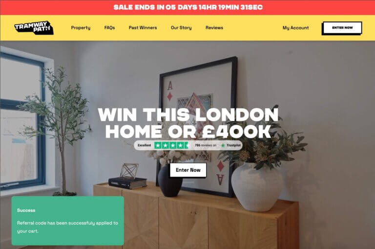 Tramway Path Discount Code: rcnve0zfrm58 get £5 Off your first prize ...